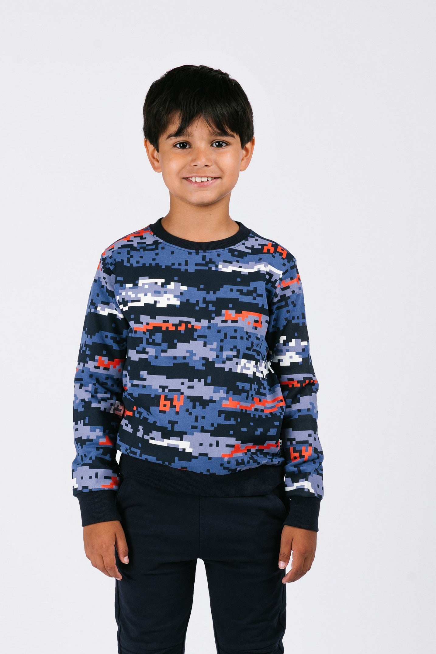 Scott Sweater Print Blauw – B.Nosy